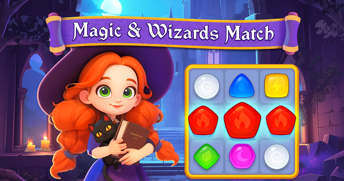 Magic & Wizards Match - Jeu en Ligne Gratuit | Jouerjouer.com